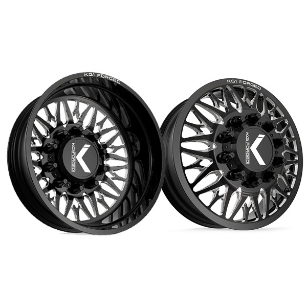 KG1 Forged Dually Rear KD014 Trident-D - Gloss Black Milled | 26x8.25 -265mm | 10x285