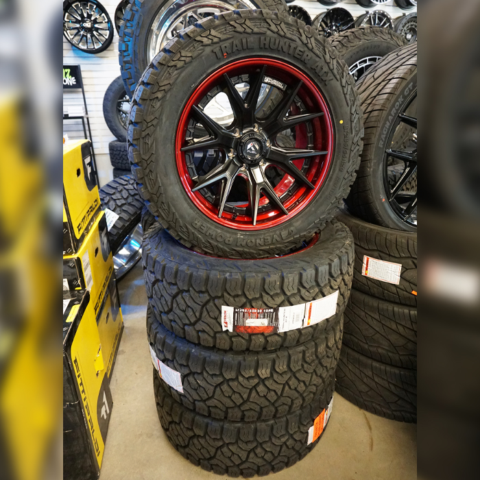 Fuel Offroad Wheels Catalyst FC402 Matte Black With Candy Red Lip 20x9 ...